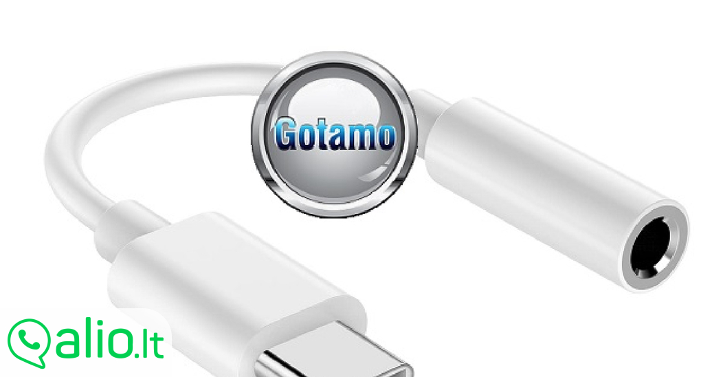 Type-C į AUX 3.5mm lizdą jungtis laidas WWW.GOTAMO.LT | Alio.lt