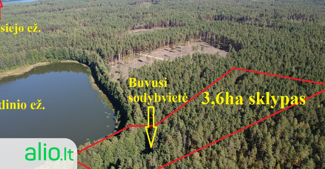Parduodamas sklypas su ežero pakrante, netoli Kapčiamiesčio, 340 arų ...