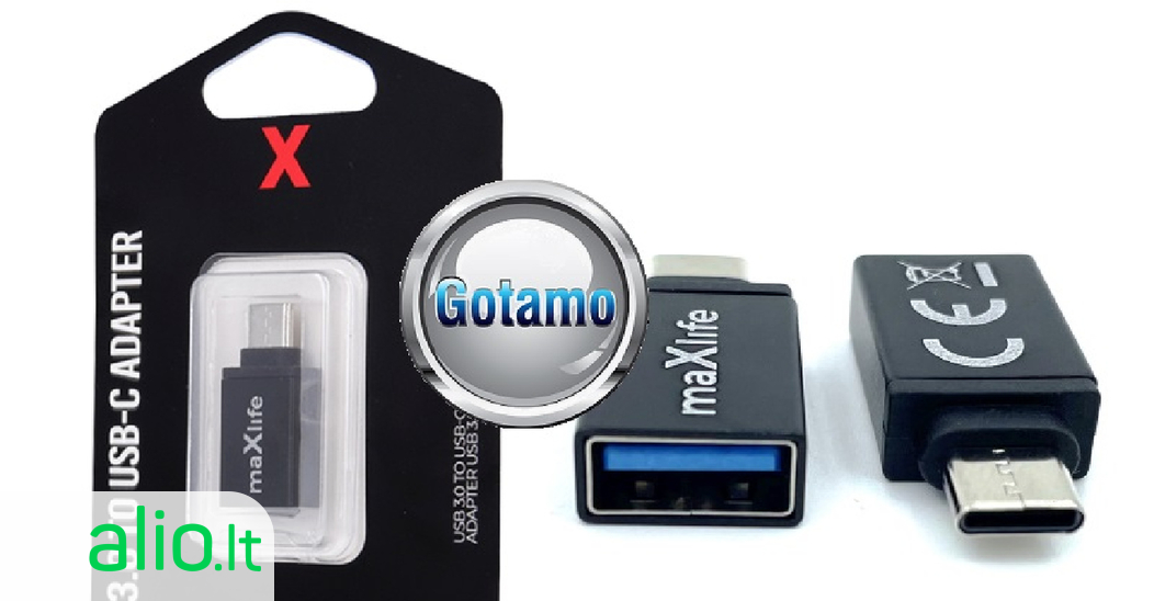 Type-C į USB 3.0 lizdą jungtis OTG maXlife WWW.GOTAMO.LT | Alio.lt